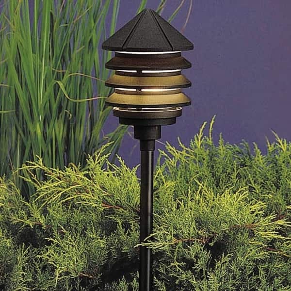 Kichler Six Groove 10" 3-Tier Incandescent Path or Bollard Light - Bed Bath & Beyond - 36048290